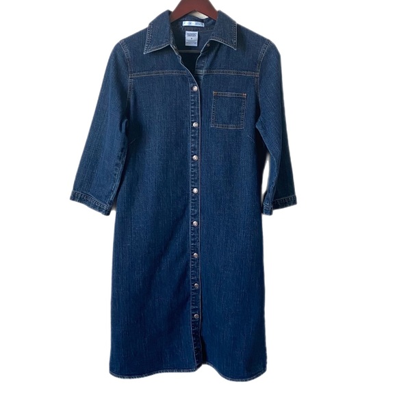 Old Navy | Dresses | Vintage Snap Button Denim Dress Jacket Sz 6 | Poshmark